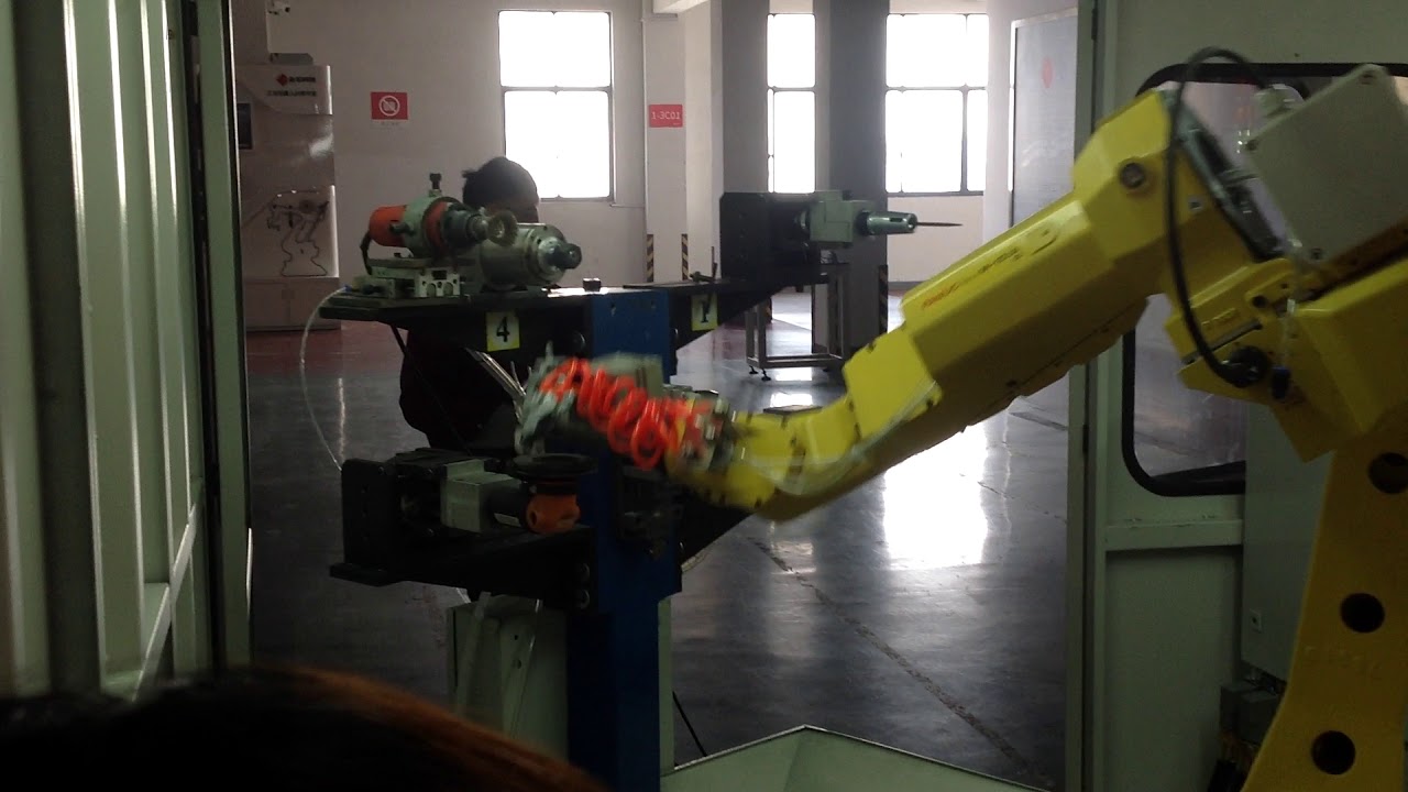 Industrial robot arm for mental finishing robot Deburring Cell - YouTube