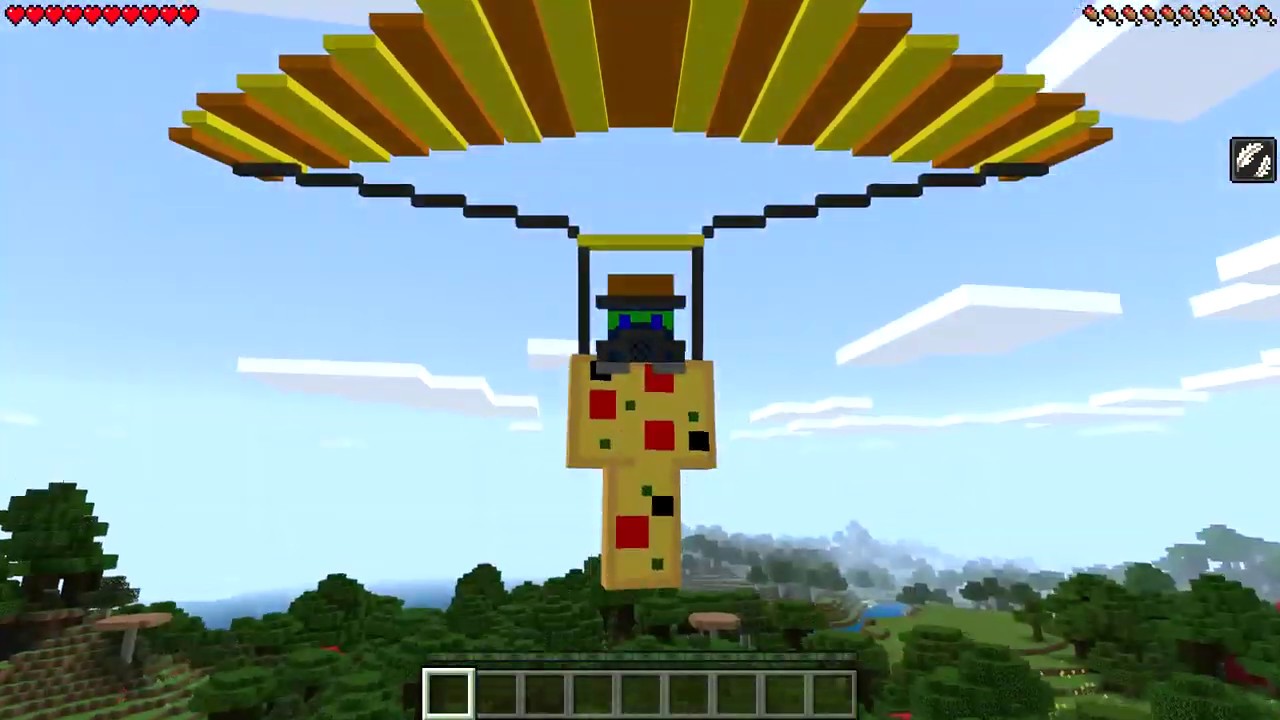 Minecraft PE Parachute addon review - YouTube