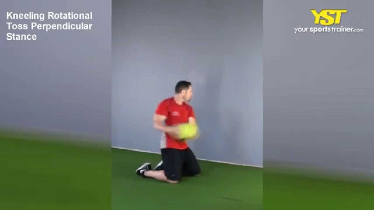 Kneeling Rotational Toss Perpendicular Stance - YouTube