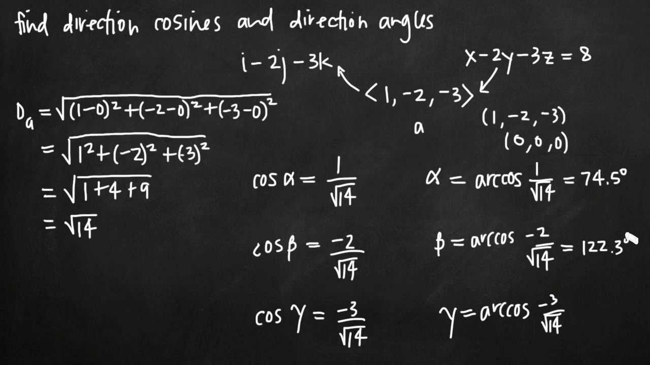 Direction Cosines And Direction Angles vectors KristaKingMath YouTube