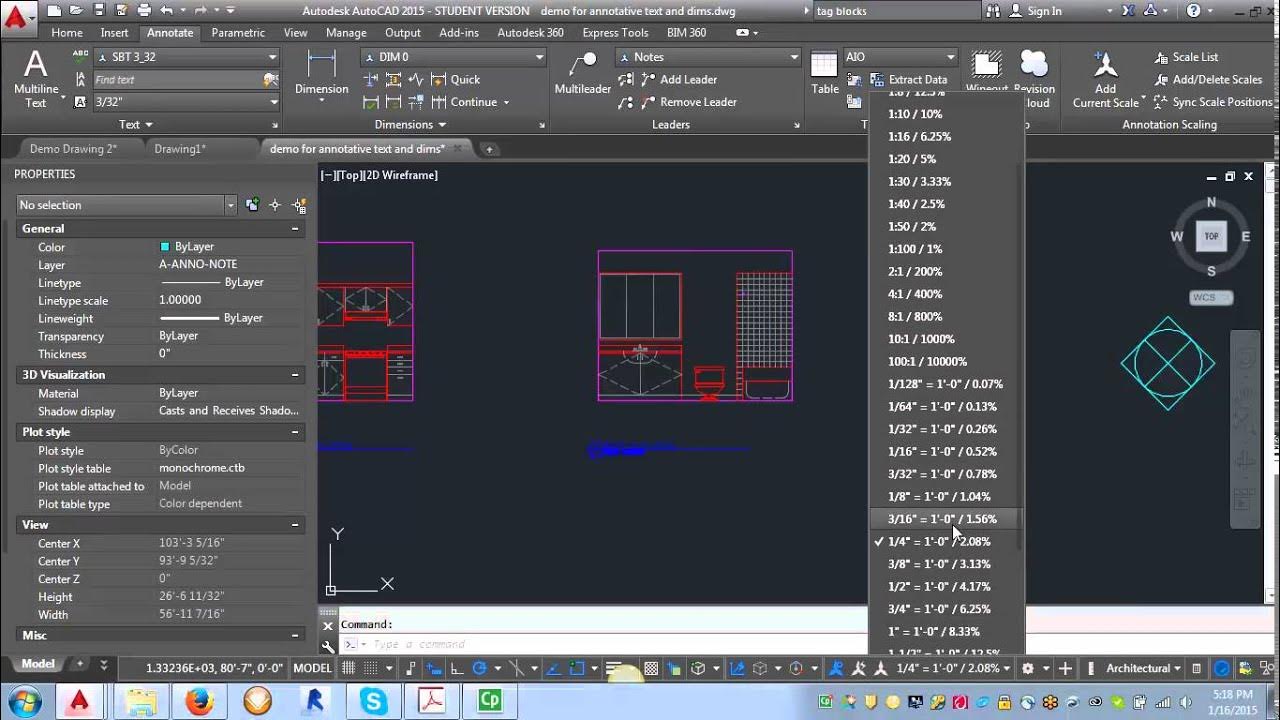 AutoCAD Demo - Using annotative text and leaders - YouTube