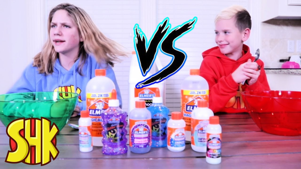 Noah's Elmers Glue Slime vs Anti-Slime Bot! | SuperHeroKids - YouTube