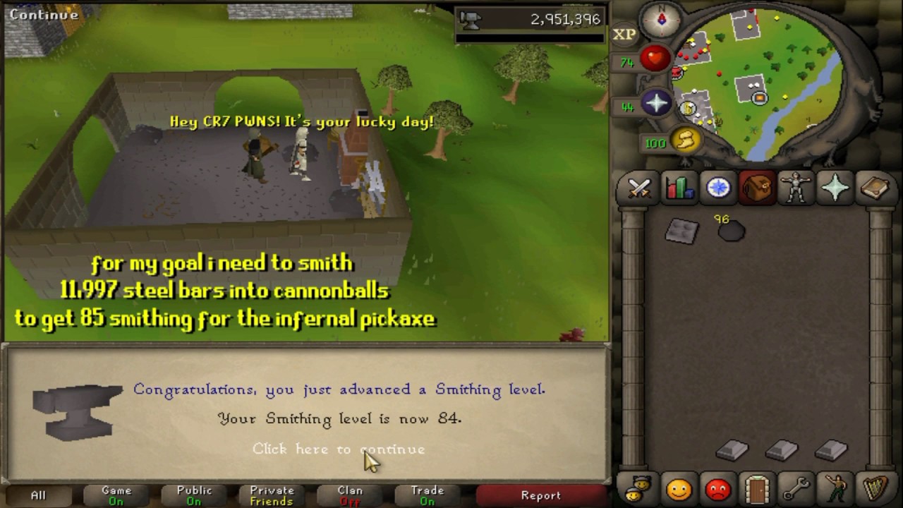 84 Smithing - Oldschool RuneScape - YouTube