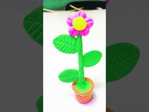 Making flowers and plants with clay.#shorts #art_craft #clay #diy #cele