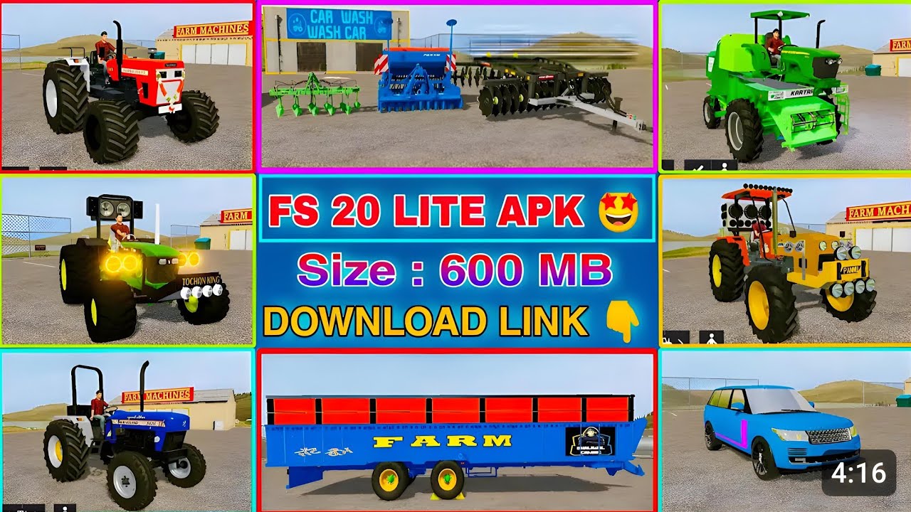 fs 20 lite apk || fs 20 Indian tractor mod // fs 20 all Indian tractor ...
