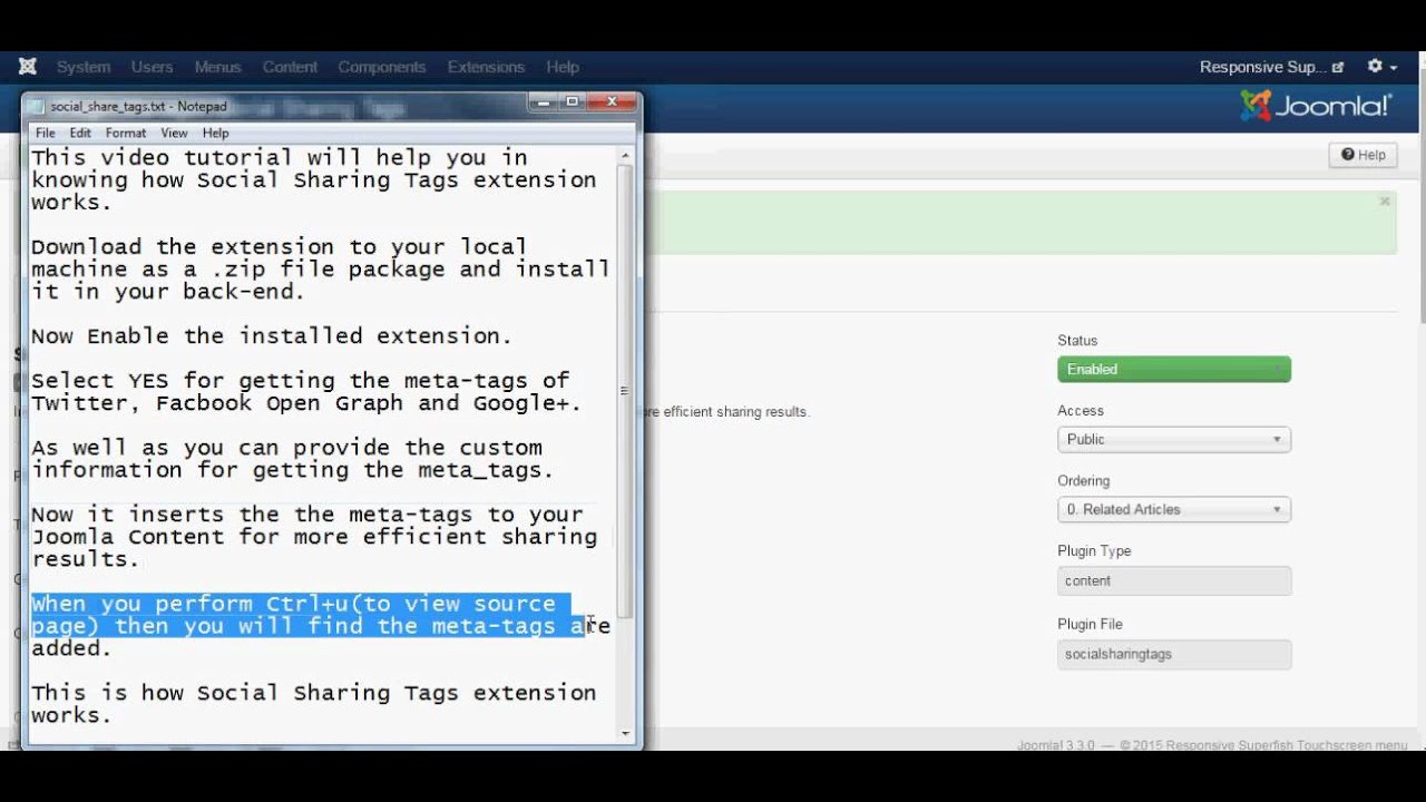 Social Sharing Tags - Joomla Video Tutorial - YouTube