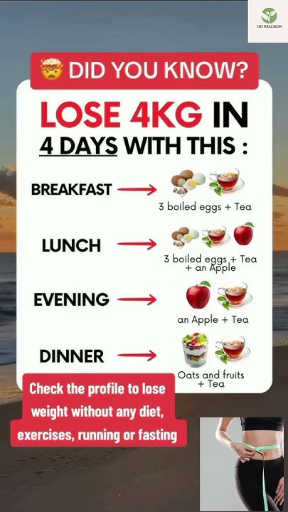 LOSE WEIGHT IN 4 DAYS - With This Diet Plan! Breakfast, Lunch, Evening ...