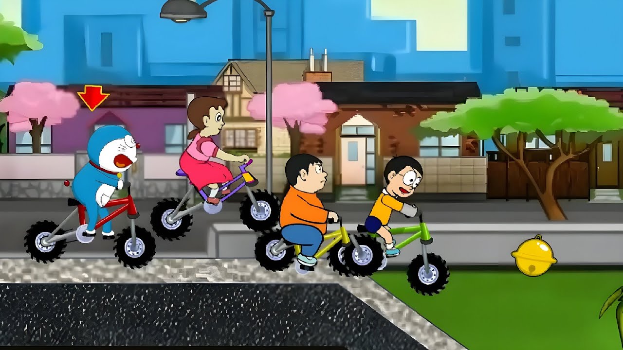 Doraemon New Episode Cartoon funny Nobita Bike race, Flying #doreamon ...