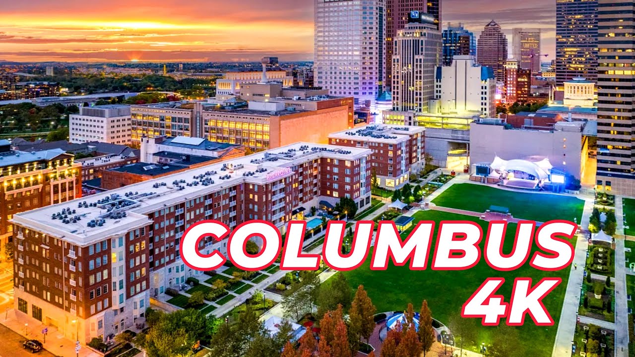 Columbus Commons: Iconic Park Walk during Lunch Time, Ohio 4K - YouTube