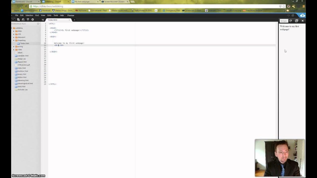 Skapa mapp/HTML-fil - titel, text och bild. - YouTube