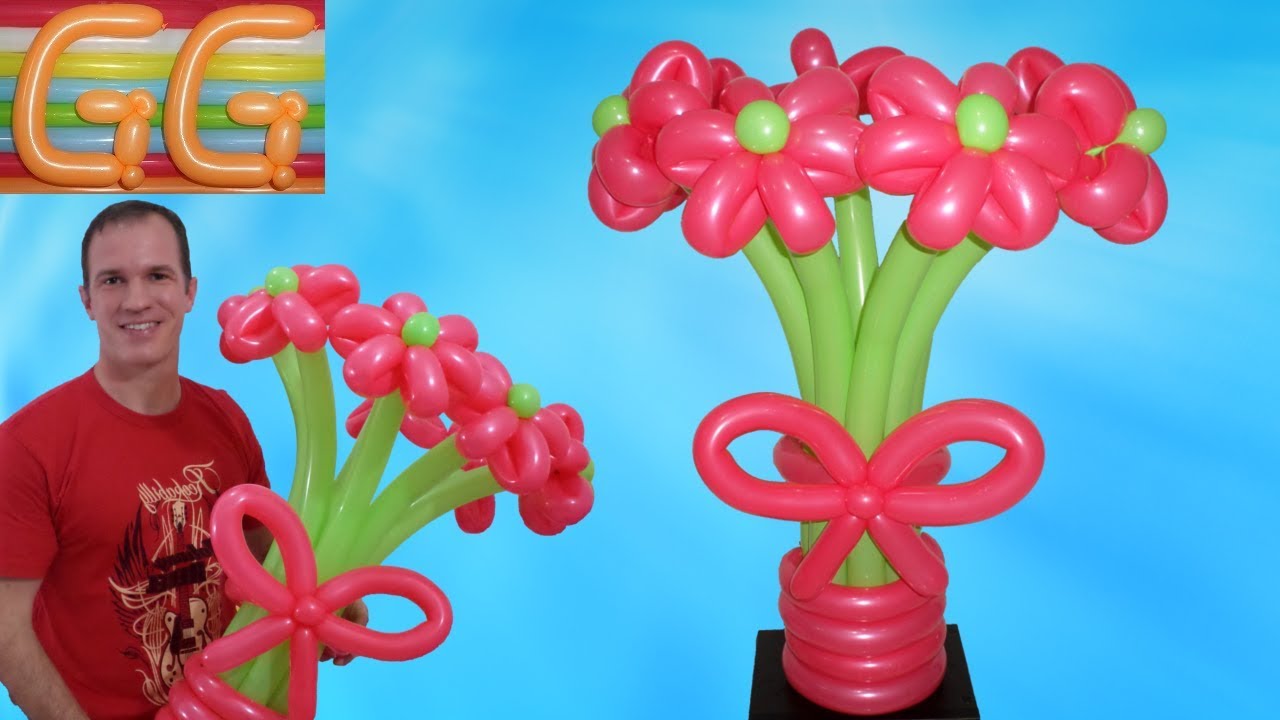 como hacer flores con globos - flores con globos - como hacer figuras ...