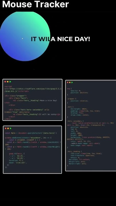Mouse tracker #html #webdesign #css #programming #webdevelopment #foryou #viral #trendingshorts ...