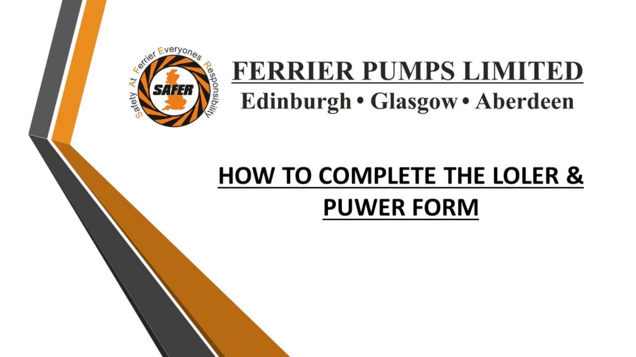 How to complete the LOLER & PUWER form - YouTube