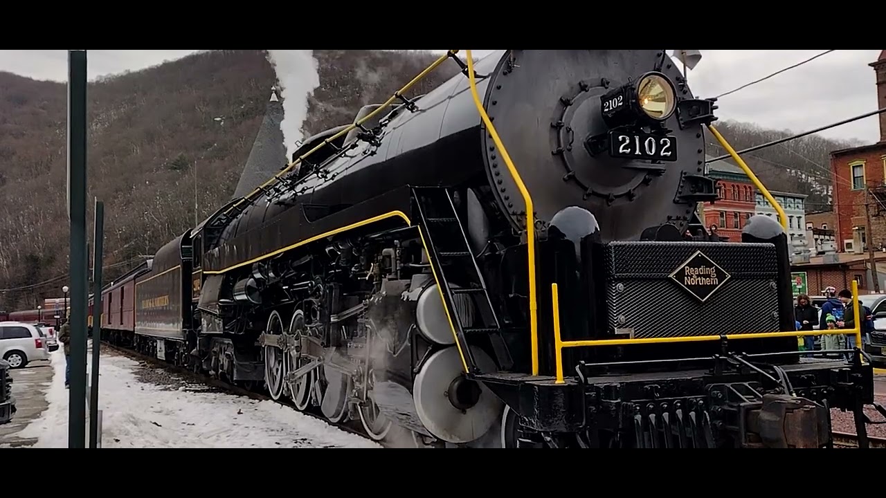 Reading and Northern steam engine #2102 at Jim Thorpe Feb 8 2025. I ...