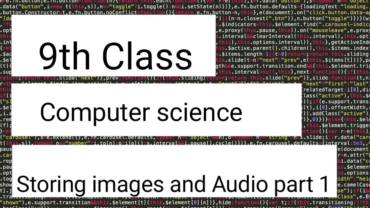 Storing images and Audio in computer Class 9th/chapter 2/new course ...