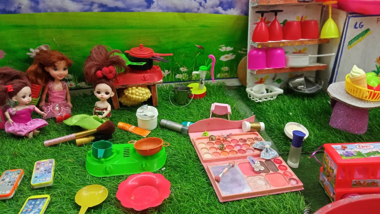 Doll cartoon kitchen set/gaadi wala cartoon /mini kitchen set/Toy's ...