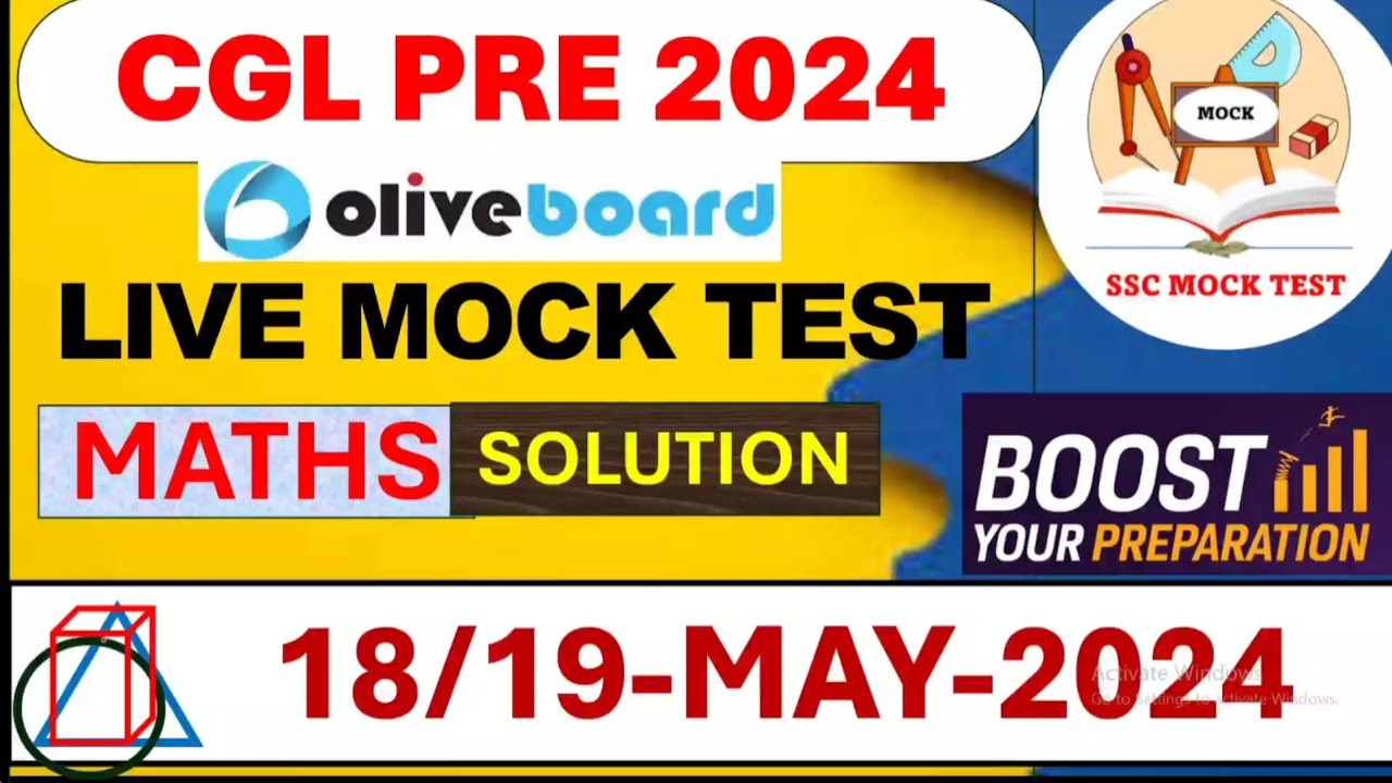 OLIVE BOARD CGL PRE LIVE MOCK TEST SOLUTION || 18/19 May 2024 LIVE MOCK ...