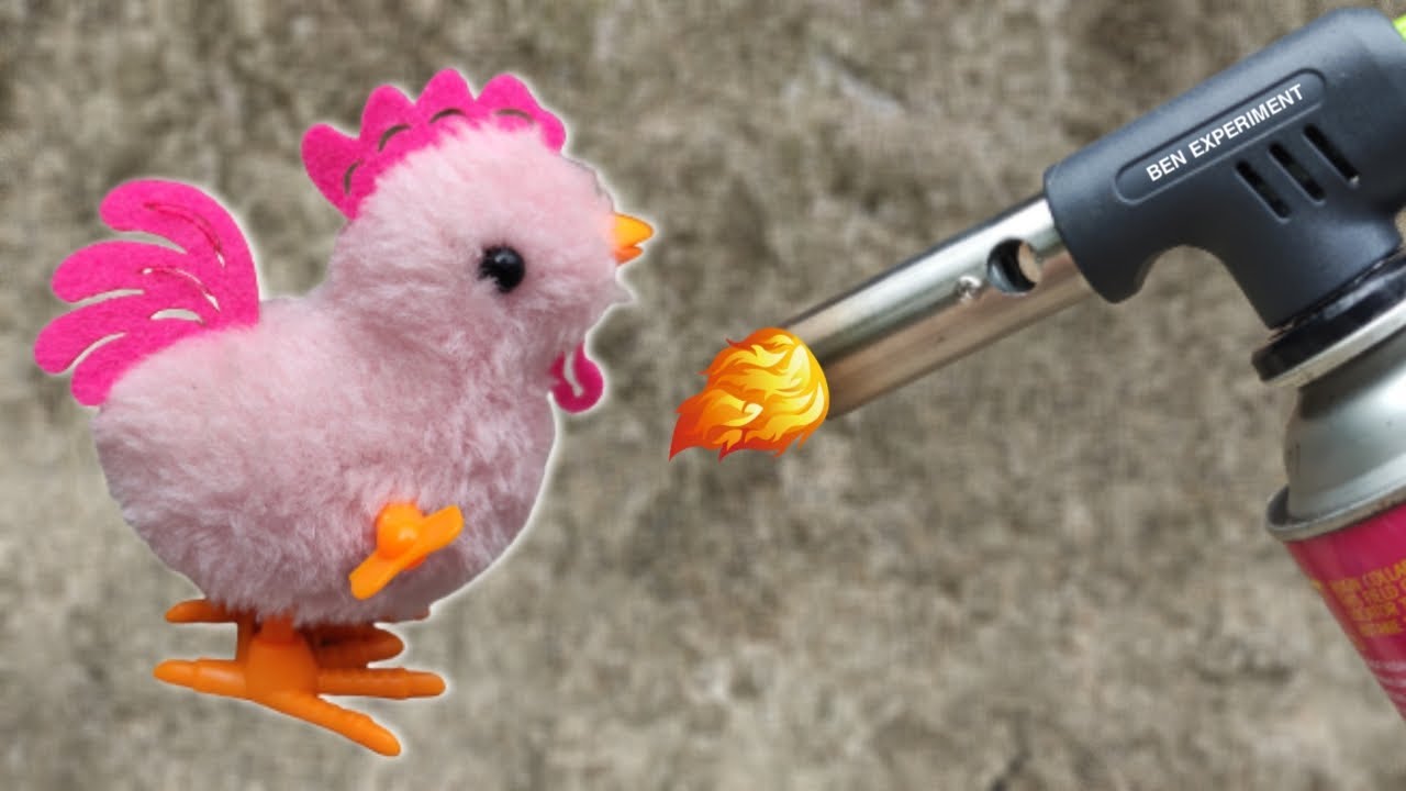 EXPERIMENT : GAS TORCH VS PINK CHICKEN - YouTube