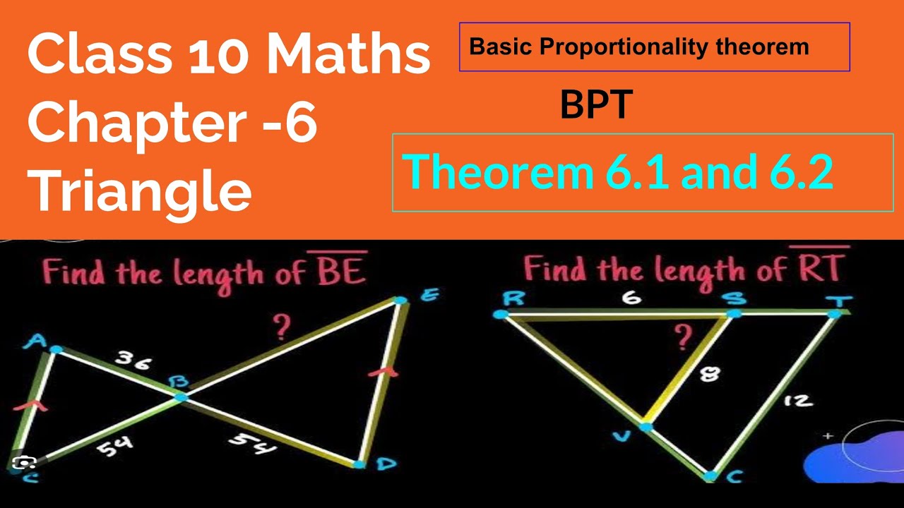 Class 10 maths BPT and convers of BPT theorem 6.1 and 6.2 @#### ...