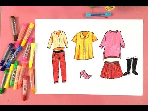 How to draw fashion clothes for kids 2 | How to draw dresses | Art for ...