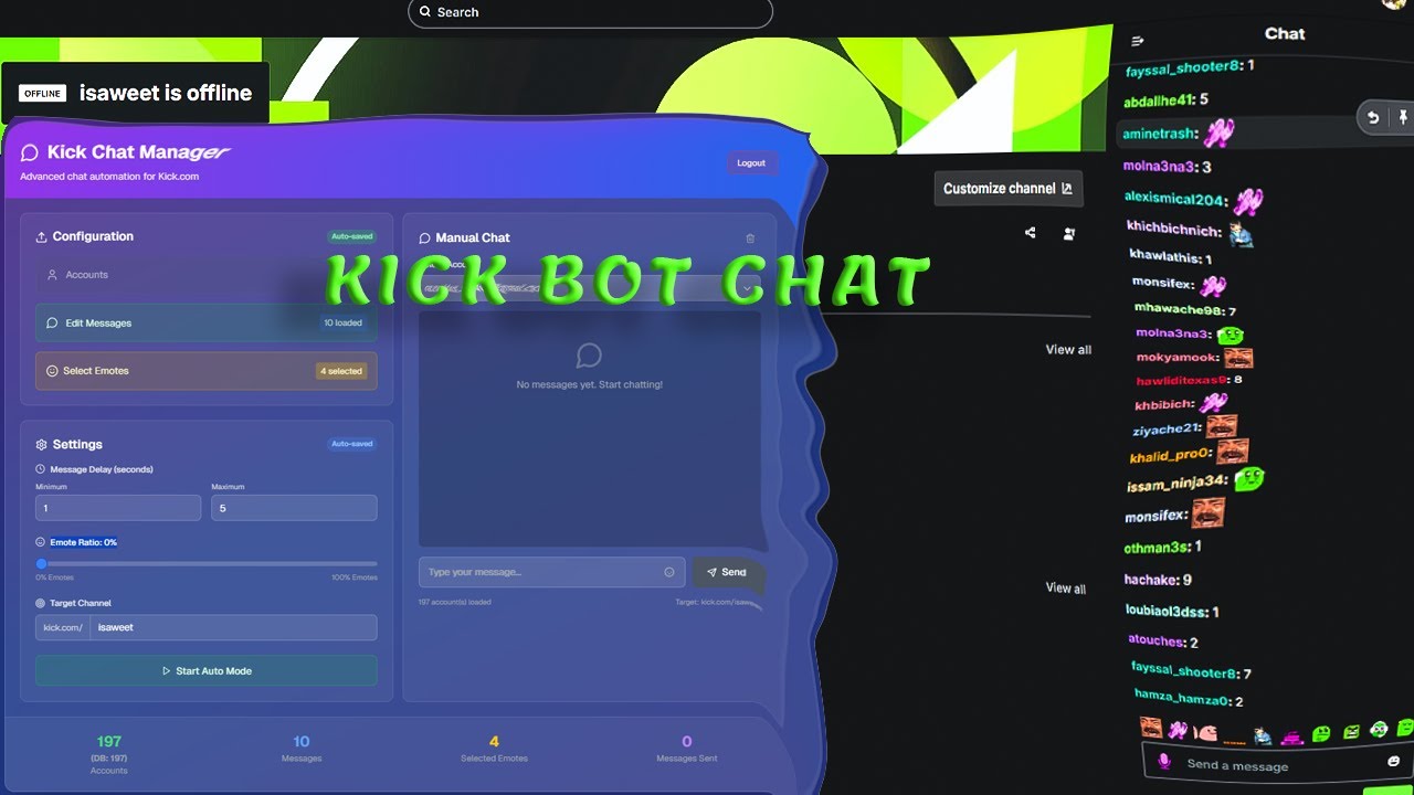 Kick Bot Chat Tool That Sends Messages Like a Human - YouTube