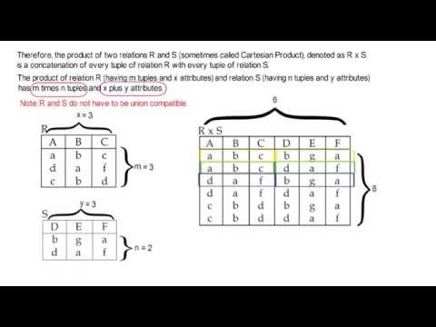 Relational Algebra - Product - YouTube