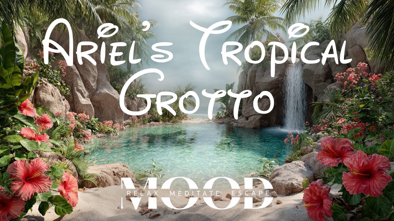 🌺 Ariel’s Grotto | 10 Hours of Soothing Tropical Waterfall & Ocean ...