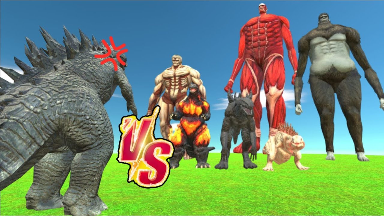 Godzilla 2014 VS Colossal Titan+Beast Titan+Armored Titan for rescue ...
