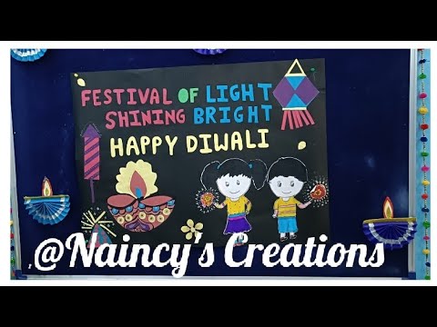 How to make diwali chart for school board |diwali decoration ideas ...