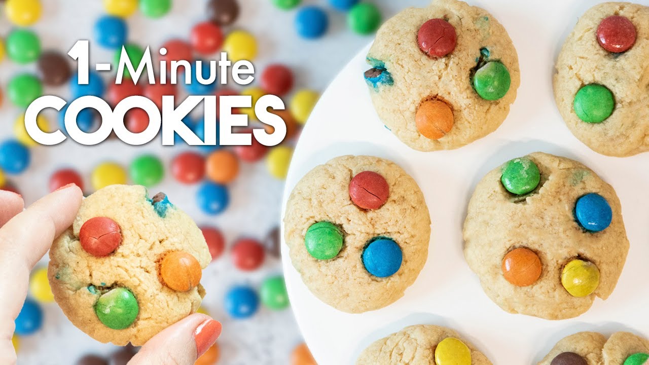 1-MINUTE Microwave Cookies 🍪 | Easy Cookies Recipe - YouTube