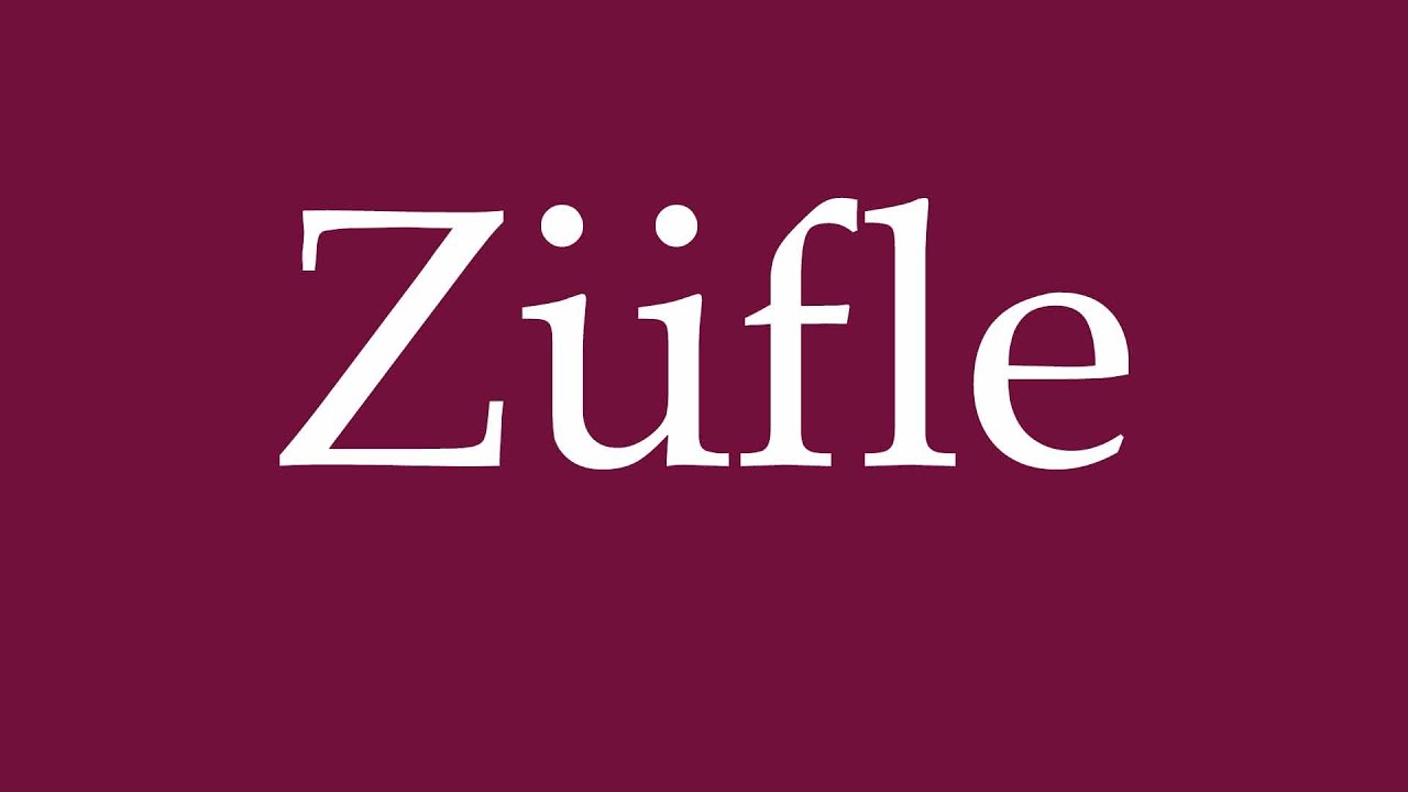 How to Pronounce ''Züfle'' Correctly in German - YouTube