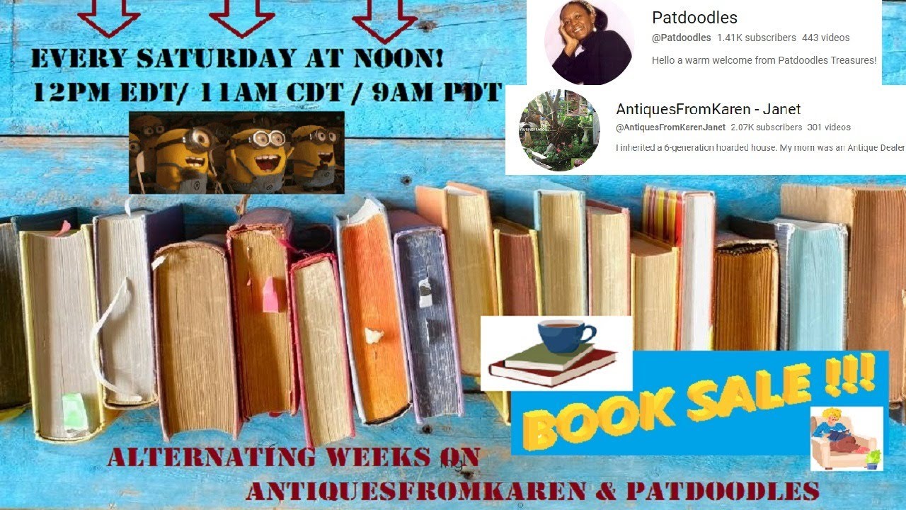 4/8 LIVE BOOK SALE! Jan & Pat are selling off their books! 1:30pm ...