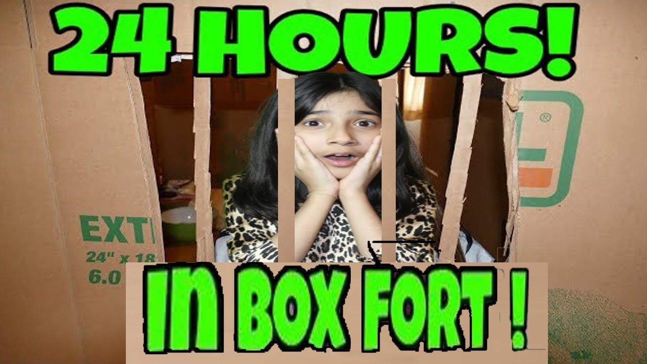 24 Hours in Box Fort | Leaving 24 Hours in Cardboard House - YouTube