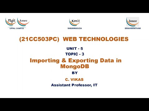 UNIT - 5_Importing & Exporting Data in MongoDB - YouTube