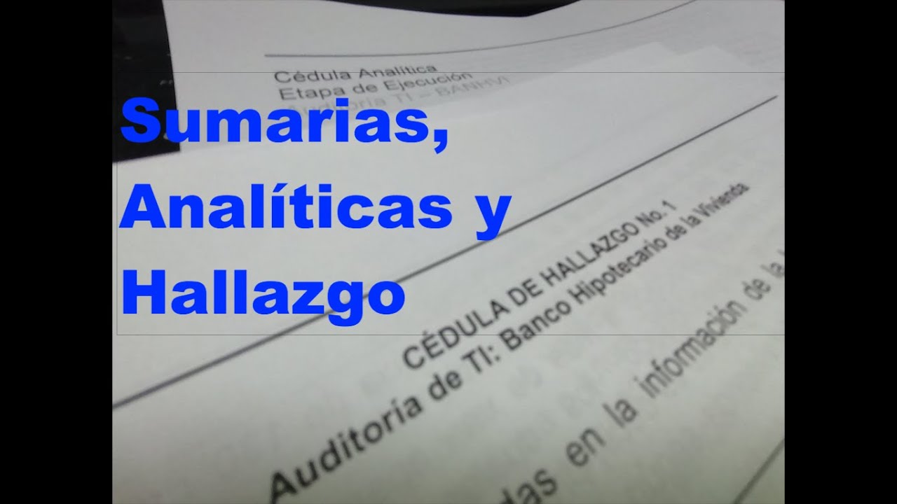 Cédulas Sumaria, Analítica y de Hallazgo - YouTube