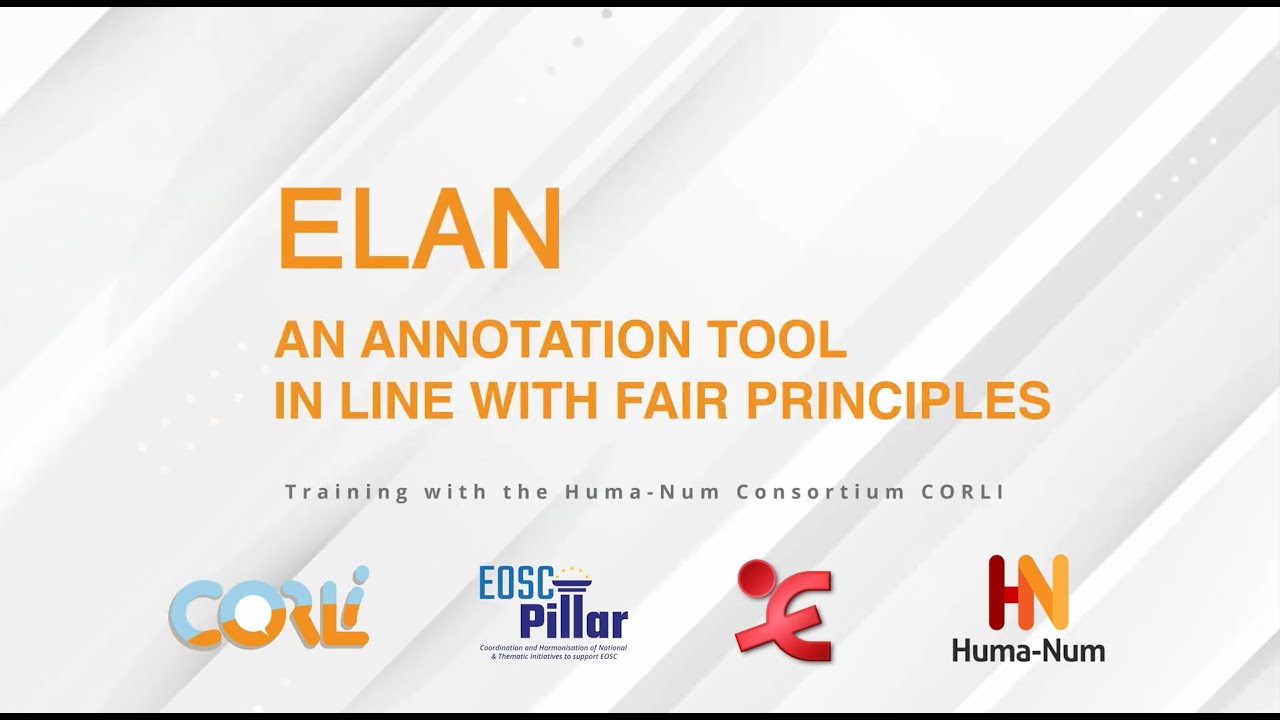 The ELAN Software for social sciences and humanities - YouTube