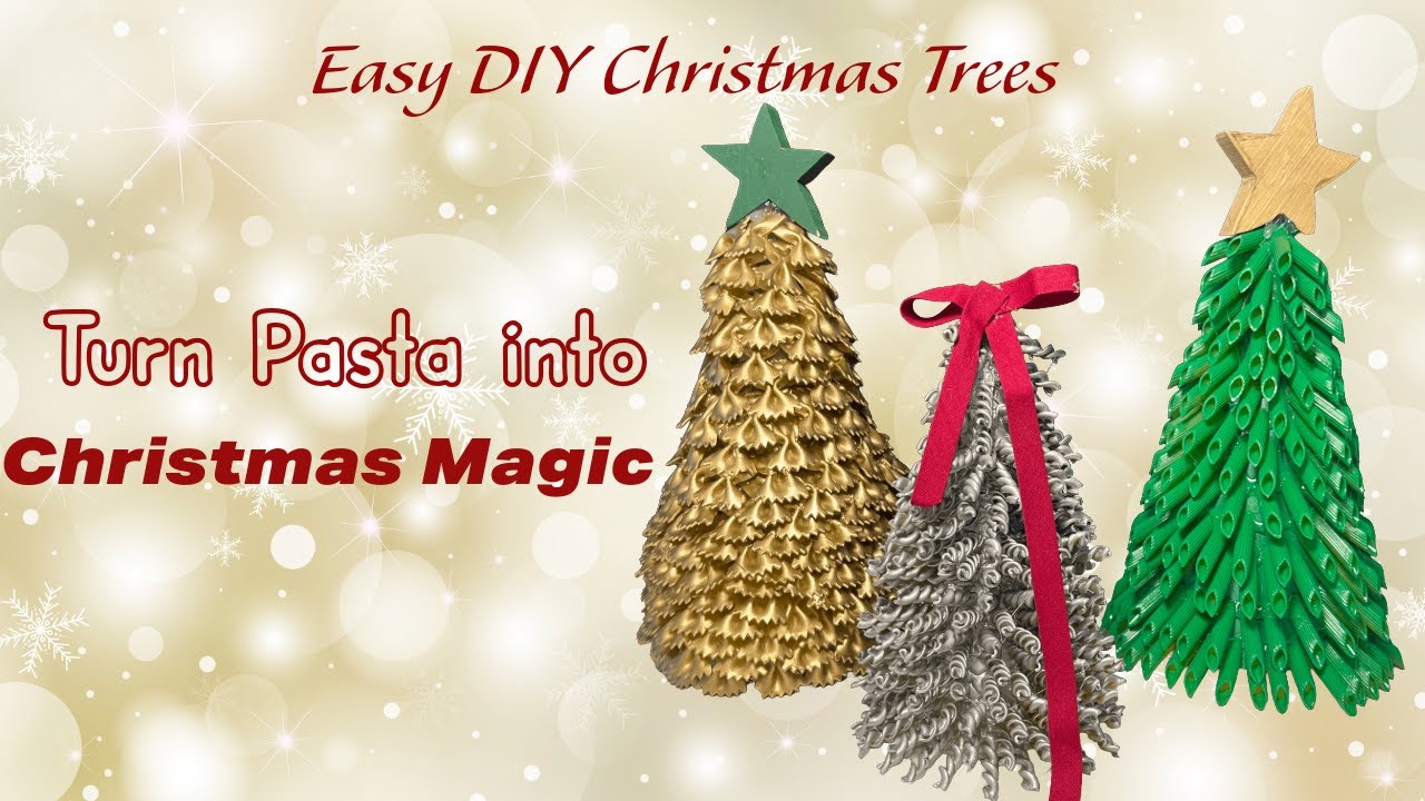 DIY Christmas Trees 🎄 | Easy Pasta Craft Ideas for Holiday Decor - YouTube