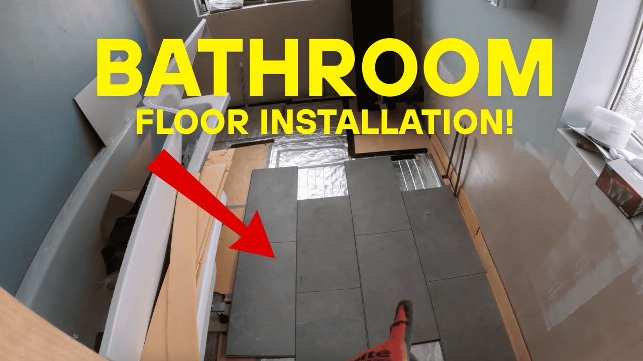 INSTALLING THE BATHROOM FLOOR + RENOVATION UPDATE! (Ep 20) - YouTube