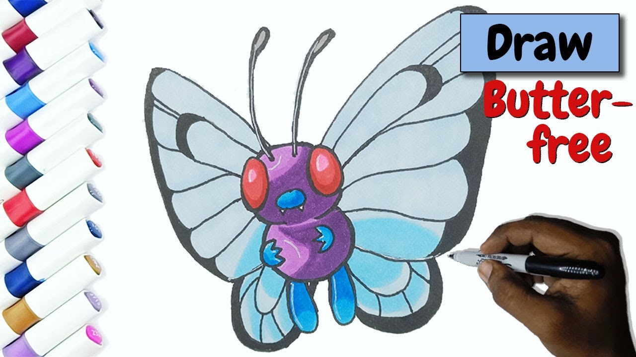 Drawing Butterfree !!! How to Draw Butterfree from Pokemon - YouTube
