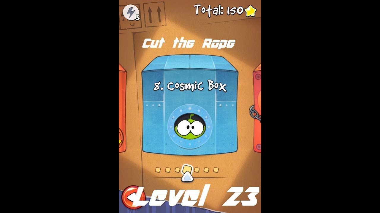 Cut the Rope Cosmic box level 23 Walkthrough All Three Stars - YouTube