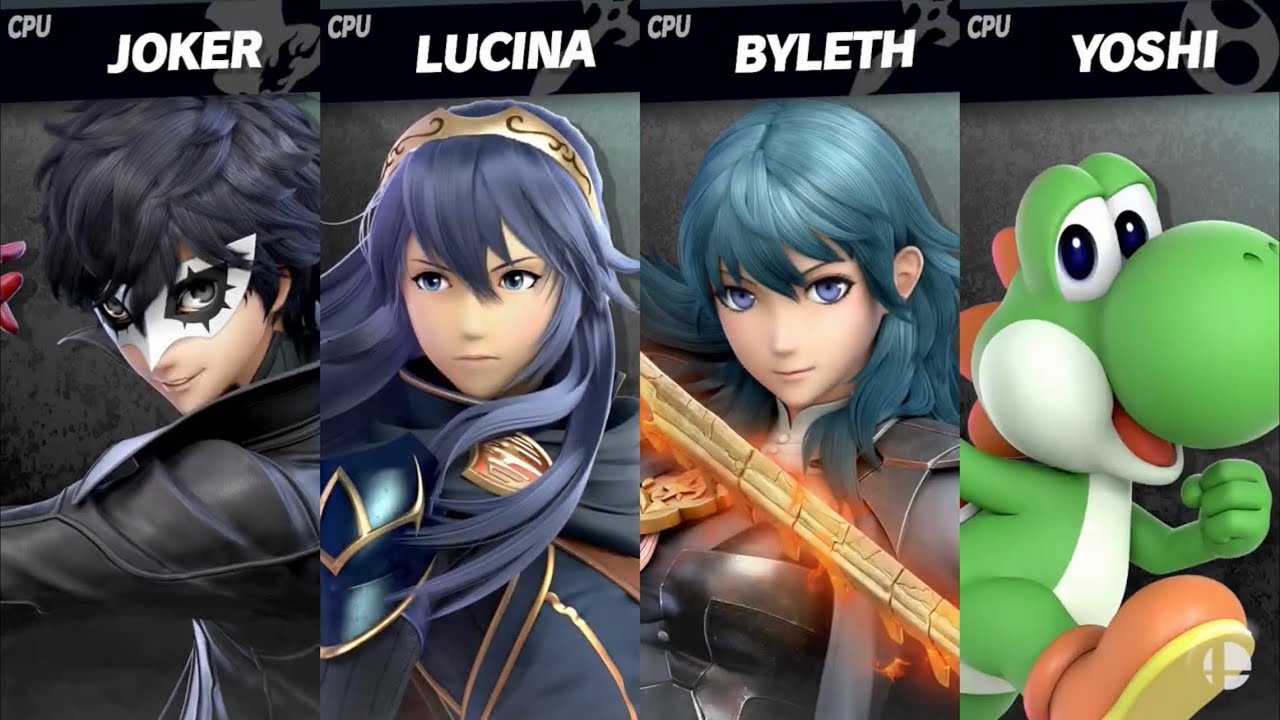 Super Smash Bros. Ultimate - Joker vs Lucina vs Byleth F vs Yoshi - YouTube