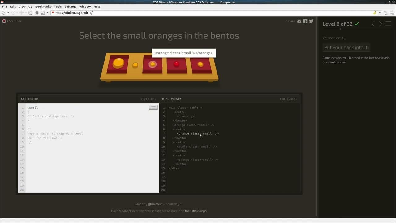 CSS Dinner Level 8 tag, class, and descendant selection - YouTube