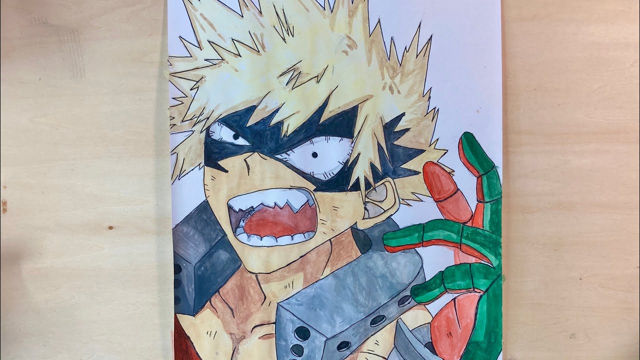 Drawing Katsuki Bakugo from My Hero Academia - YouTube