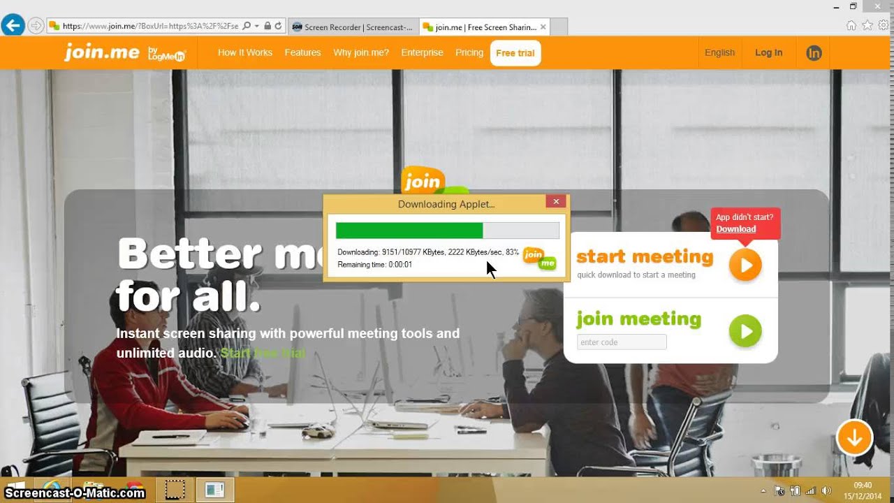 Downloading the Join.Me app onto a PC - YouTube