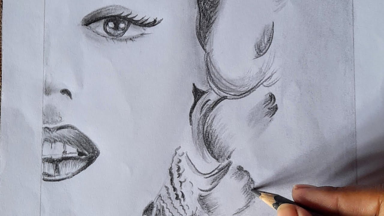 realistic portrait drawing || Realistic Drawing Time-lapse - YouTube