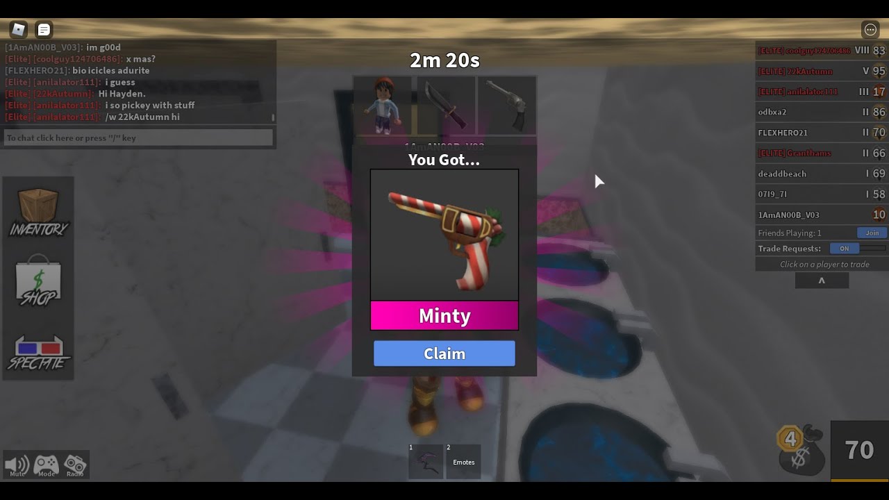 Trading Batwing, Bio blade and more for Minty in MM2. - YouTube