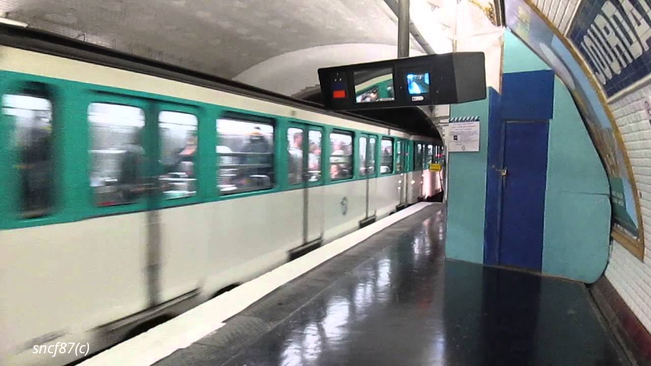 RATP MP73 Metro Ligne 11 départ à Jourdain - YouTube