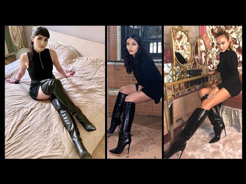 HIGH HEELS HAUL & TRY ON: BLACK LEATHER OVERKNEE BOOTS. TAJNA - CLUB - SHOES AND LEATHER LEGGINGS