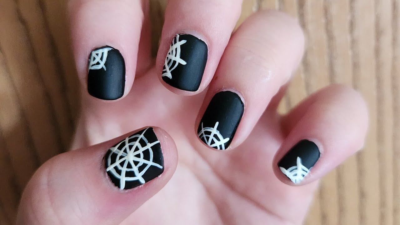 5 easy spider web nail designs! - YouTube