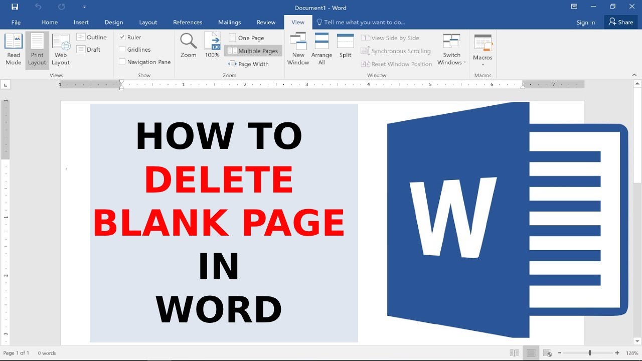 How To Delete Blank Page In MS Word - YouTube